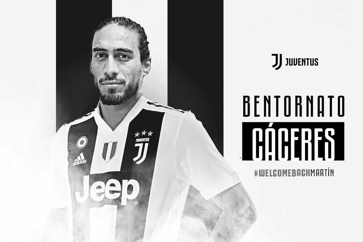 Ora è ufficiale: Caceres torna alla Juve. La nota