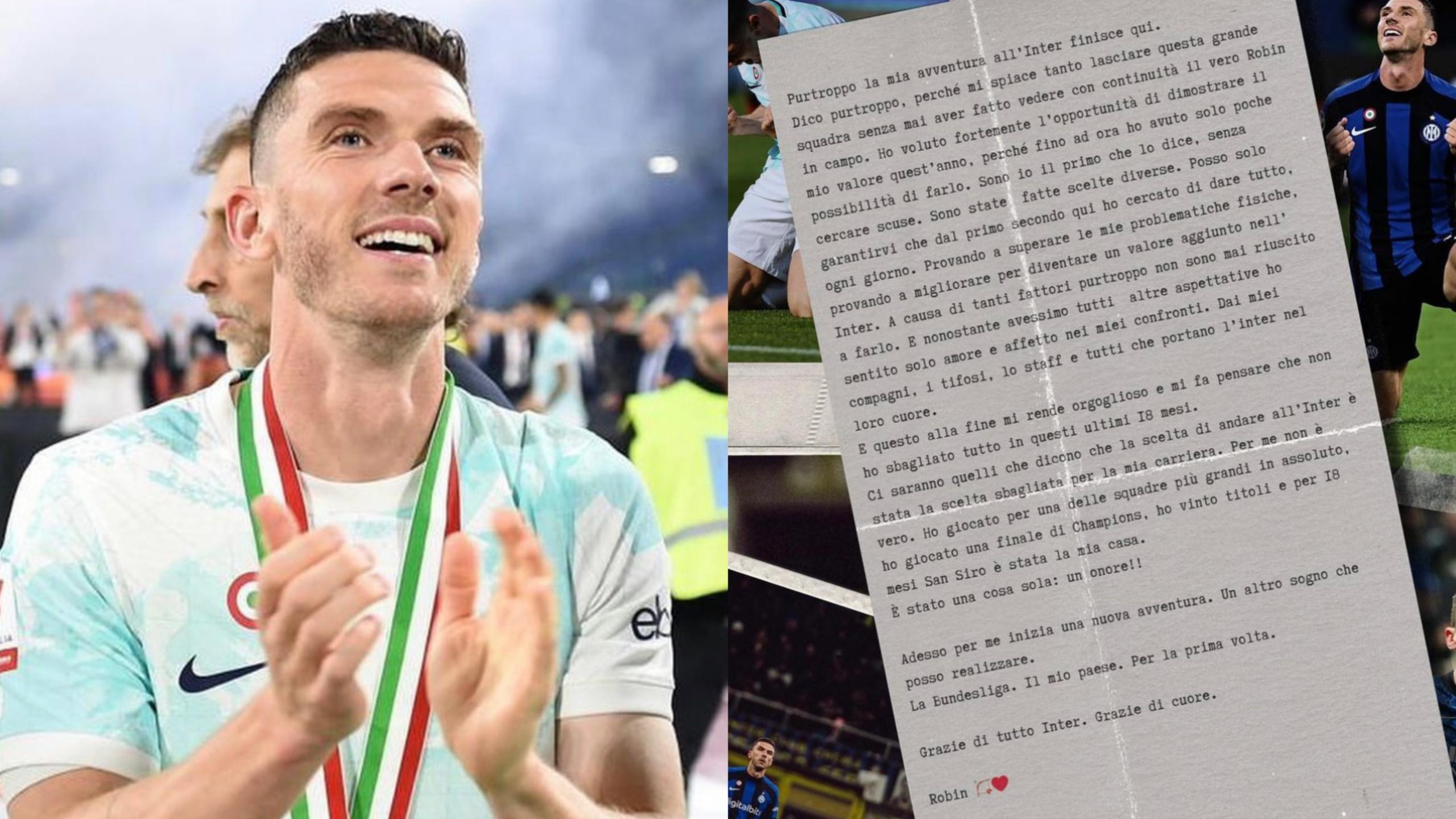 Gosens saluta l'Inter: "Dispiace non aver fatto vedere con continuità ...