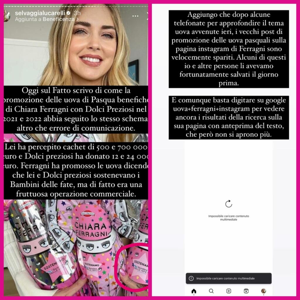 Selvaggia Lucarelli su Chiara Ferragni e le Uova di Pasqua Selvaggia Lucarelli su Chiara Ferragni e le Uova di Pasqua