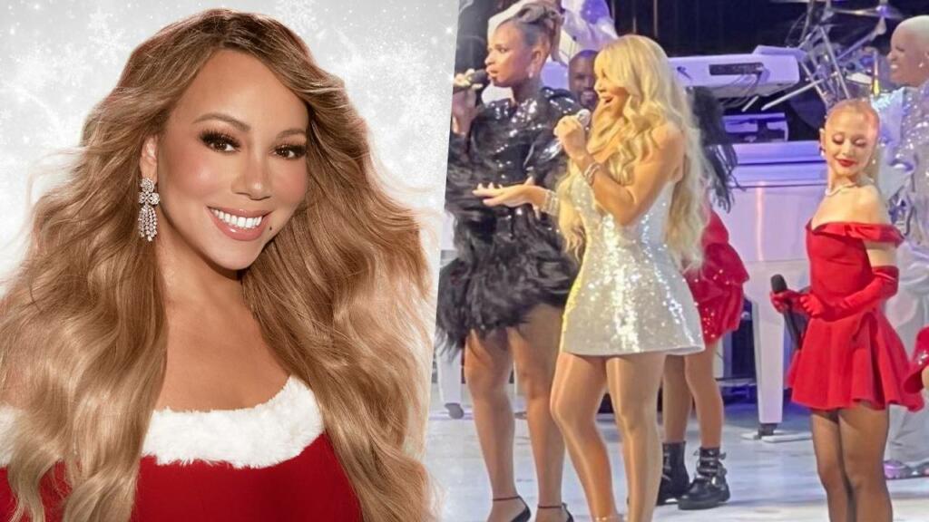 Mariah Carey si esibisce con Ariana Grande e Jennifer Hudson Mariah Carey si esibisce con Ariana Grande e Jennifer Hudson