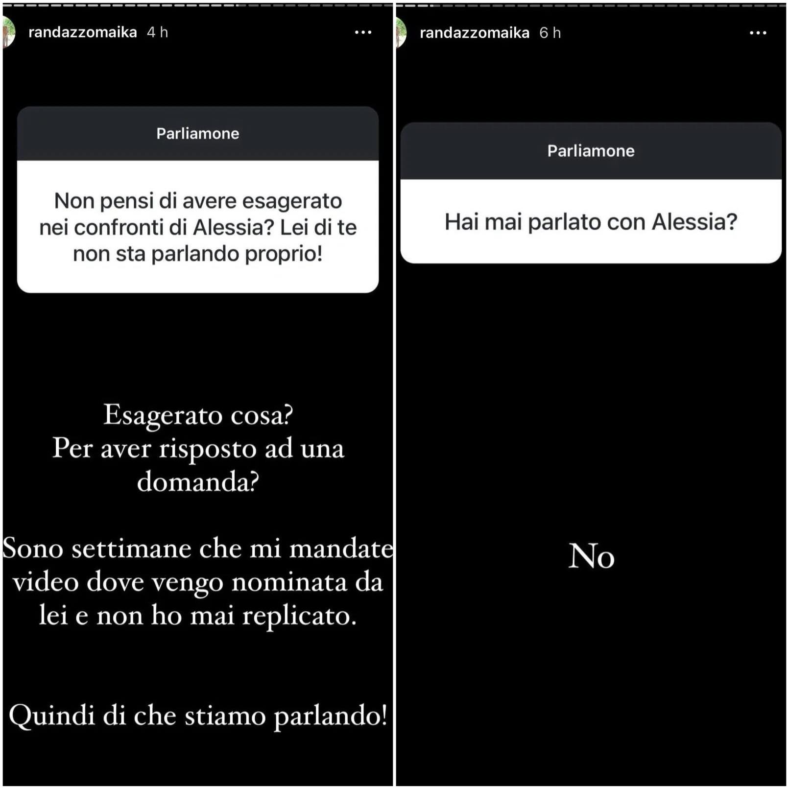 Maika su Alessia: "Non mi piace, teatrino, mai parlato con lei"