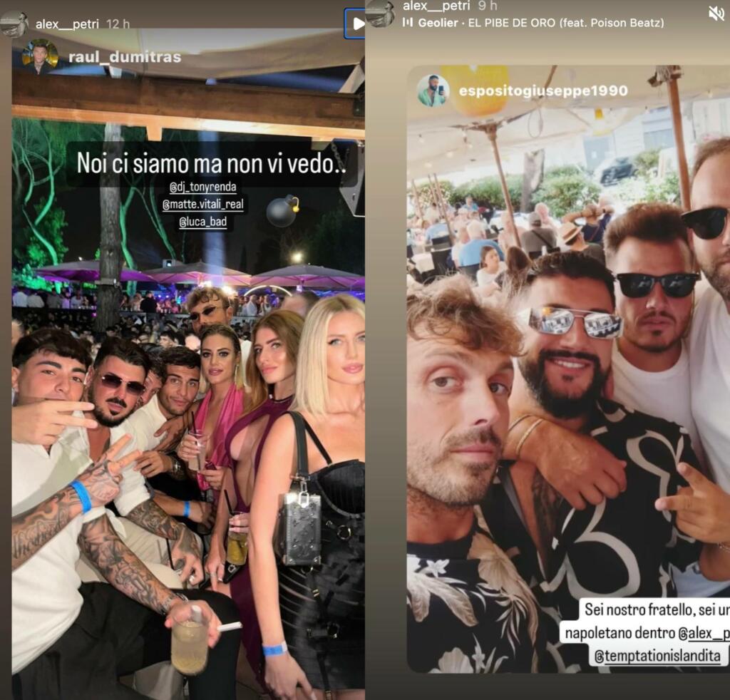 Vittoria Bricarello e Alex Petri intervengono dopo Temptation Island