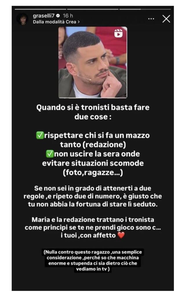 Alessio Pecorelli via da Uomini e Donne, il parere di un altro tronista