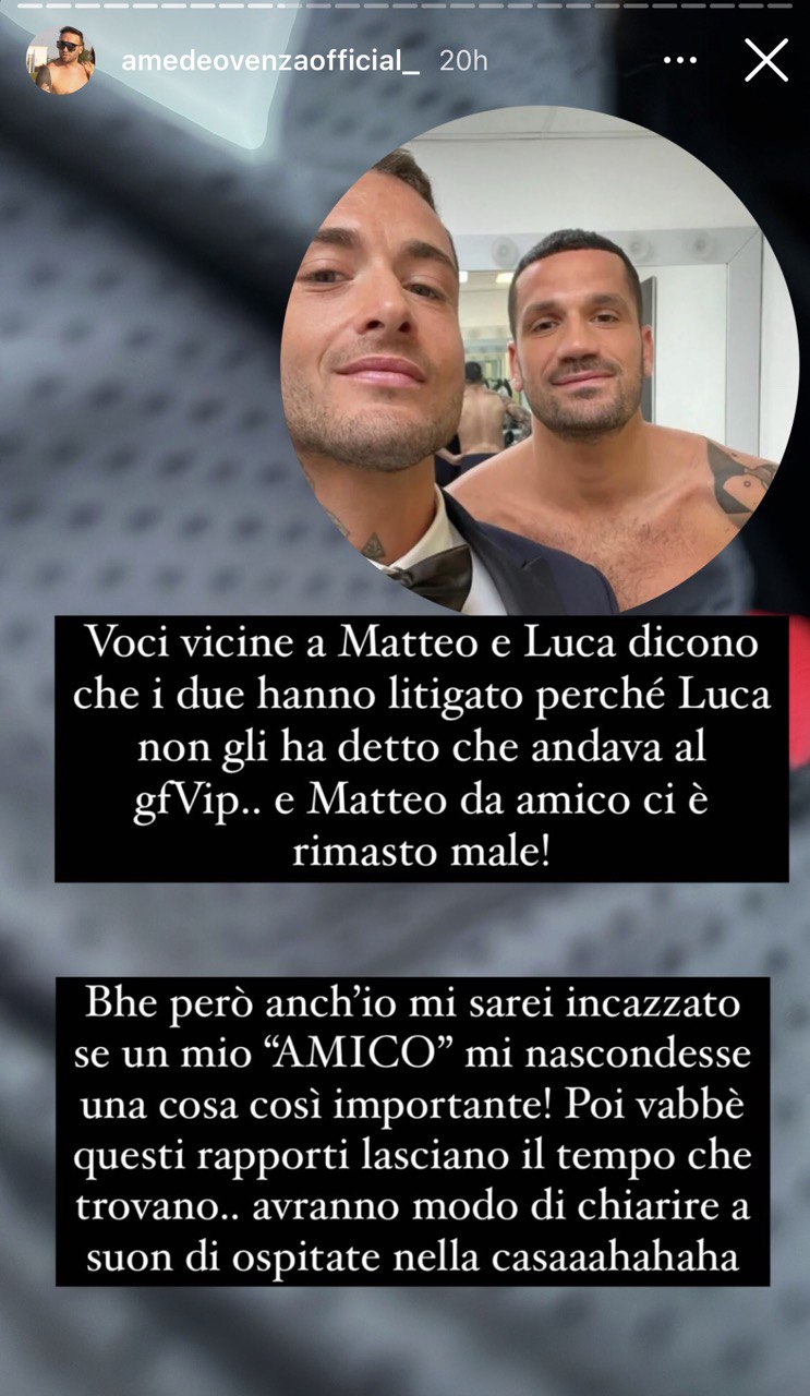 Luca Salatino e Matteo Ranieri hanno litigato? "Colpa" è del GF Vip 7