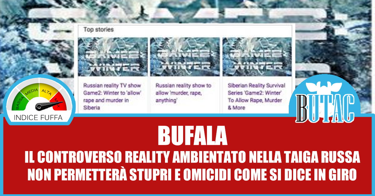 Game2 Winter, il reality che permette stupri e omicidi | Butac - Bufale ...