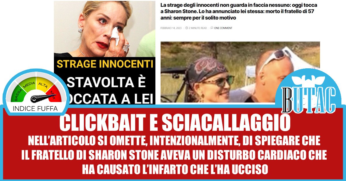 Il fratello di Sharon Stone e gli sciacalli | Butac - Bufale Un Tanto Al Chilo