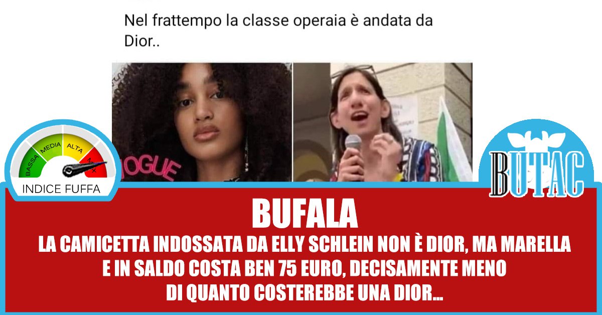 No, la camicia di Elly Schlein non è di Dior | Butac - Bufale Un Tanto ...