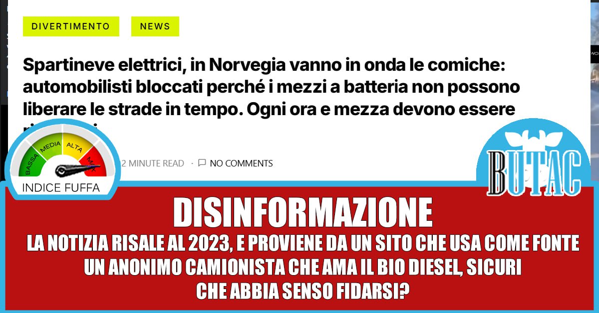 Gli spartineve elettrici e i disinformatori seriali | Butac - Bufale Un ... Gli spartineve elettrici e i disinformatori seriali | Butac - Bufale Un ...