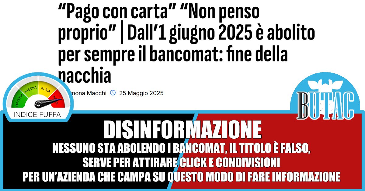 Clickbait e pagamenti col bancomat | Butac - Bufale Un Tanto Al Chilo
