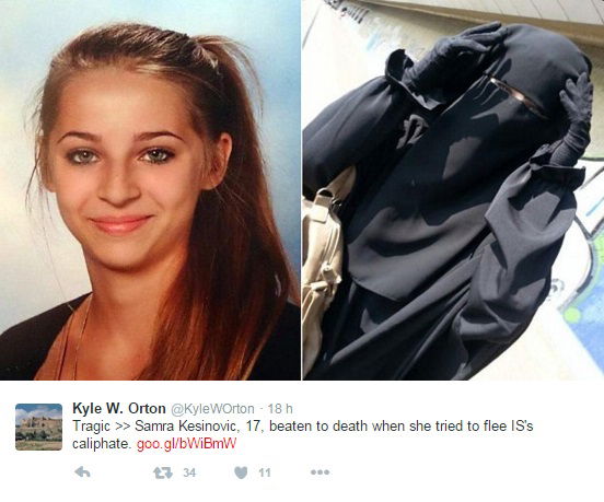 «Samra Kesinovic è stata uccisa in Siria dall'Isis perché voleva ...