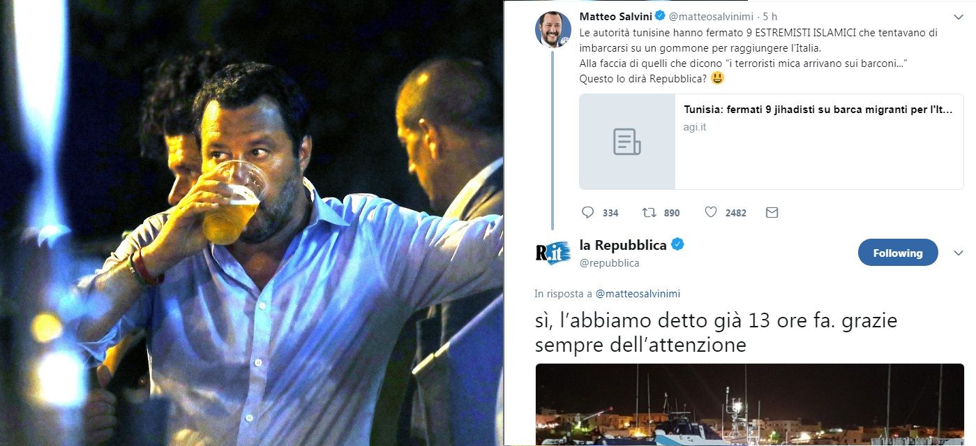 Matteo Salvini attacca Repubblica (e il giornale replica) Matteo Salvini attacca Repubblica (e il giornale replica)