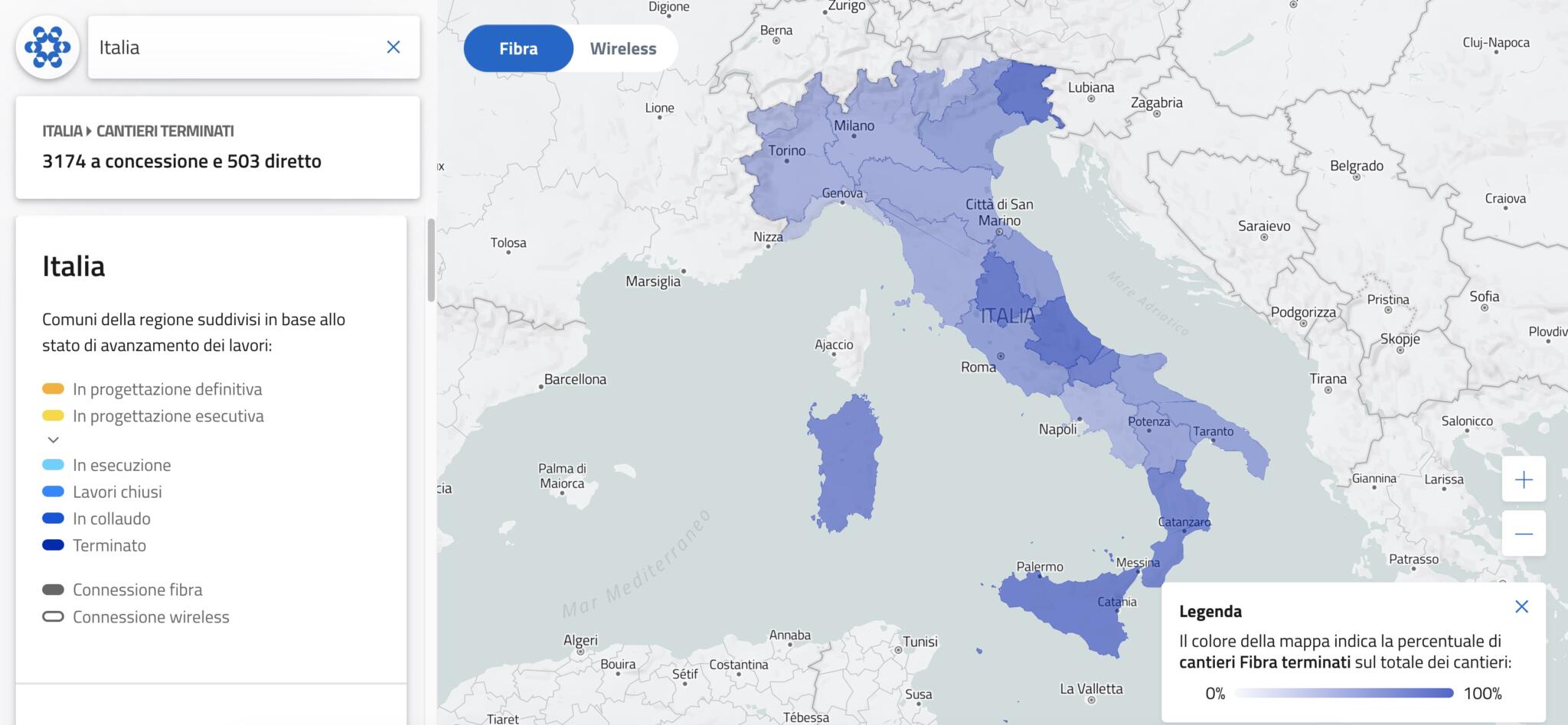 Mappa banda ultralarga in Italia, i dati AgCom | Giornalettismo