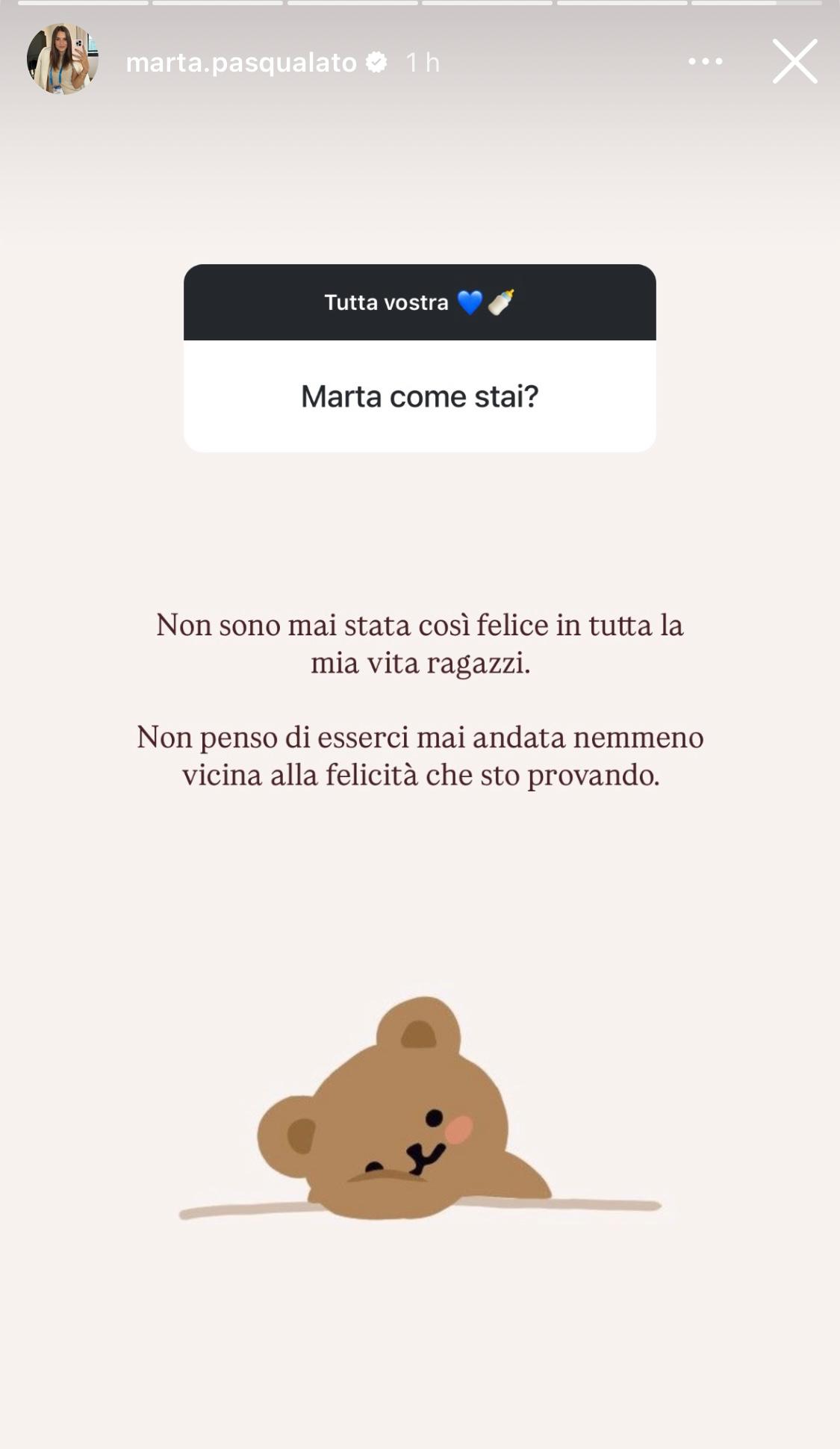 Uomini e Donne, Marta Pasqualato racconta il parto