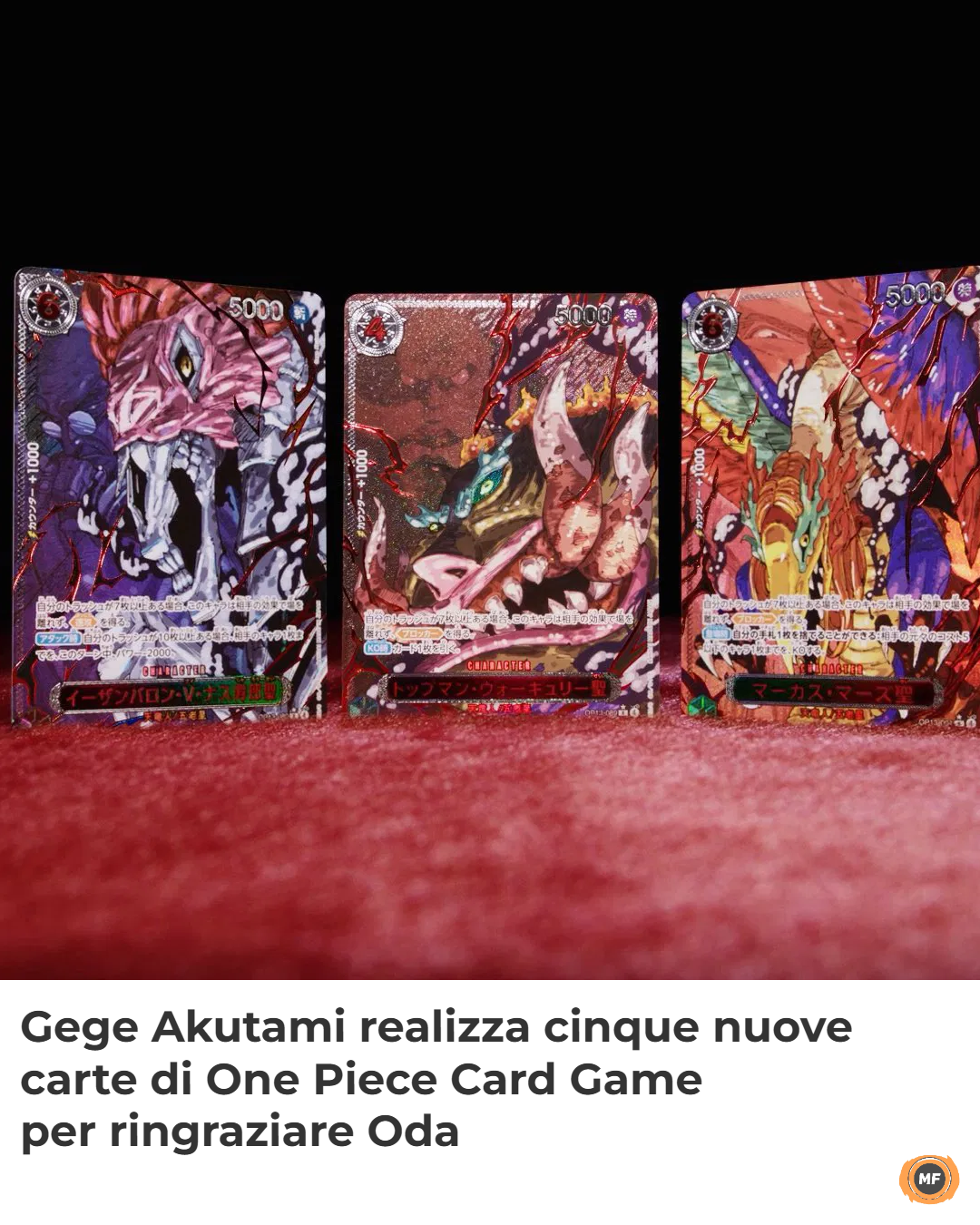 Gege Akutami - cinque nuove carte di One Piece Card Game