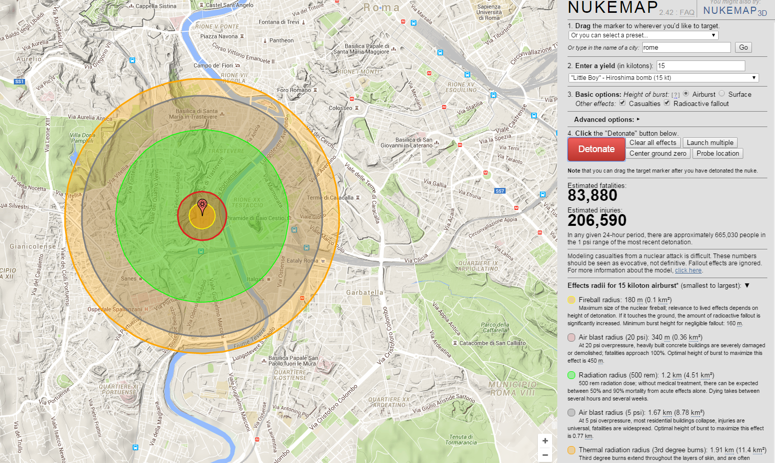 Nukemap: vuoi vedere che succede se scoppia una bomba atomica a casa ...