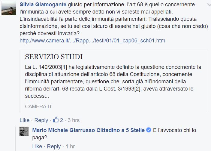 Michele Giarrusso vi spiega che l'immunità a 5 Stelle è cosa buona e ...