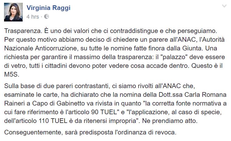 La grande vittoria della Raggi su Raineri e Cantone | NextQuotidiano