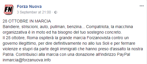 28 ottobre: la marcia di Forza Nuova su Roma | NextQuotidiano