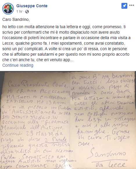 Quello che Giuseppe Conte non dice nella risposta alla lettera di Sandrino
