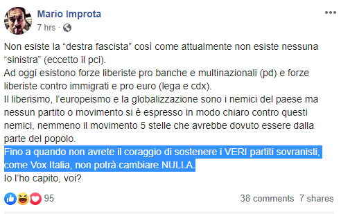 Clamoroso: Marione abbandona il M5S e va con Vox Italia di Fusaro