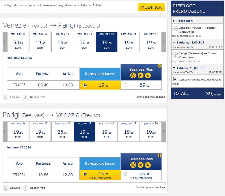 Voli per Parigi a € 19,60 tutto compreso | VoloGratis.org