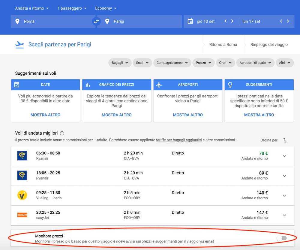 Google Flights, come funziona: trucchi per trovare voli low cost