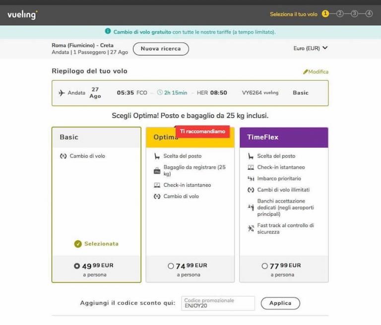 Codice sconto Vueling 2020 e cambio volo gratis | VoloGratis.org